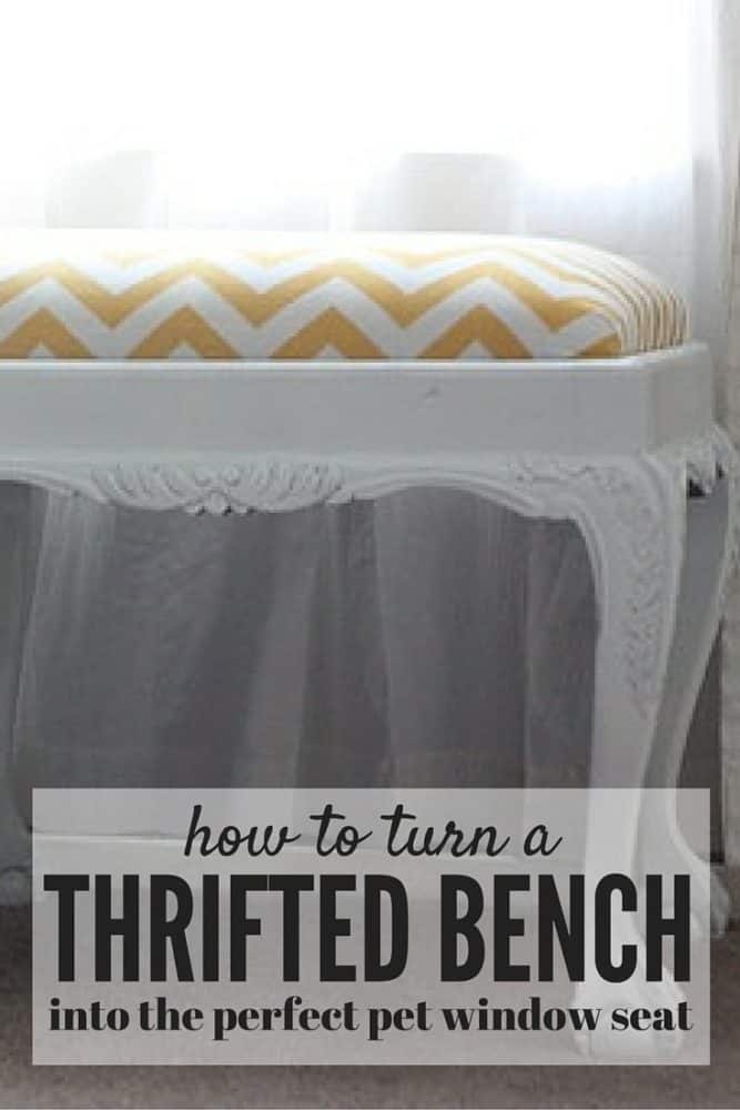 DIY Dog Window Bench From a Thrift Shop Score - Love & Renovations
