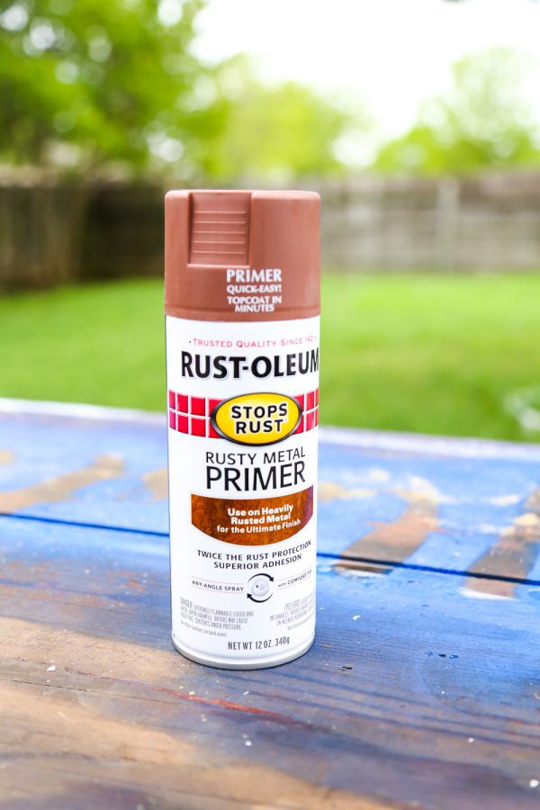 DIY Backyard Bar Cart {Rust-Oleum's Rusty Metal Primer Review}