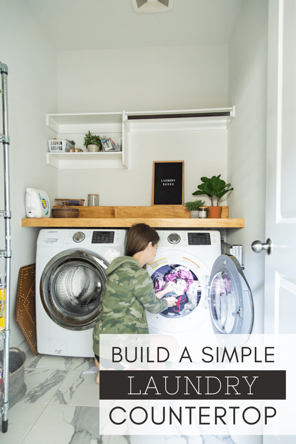 DIY Wood Laundry Room Countertop – Love & Renovations