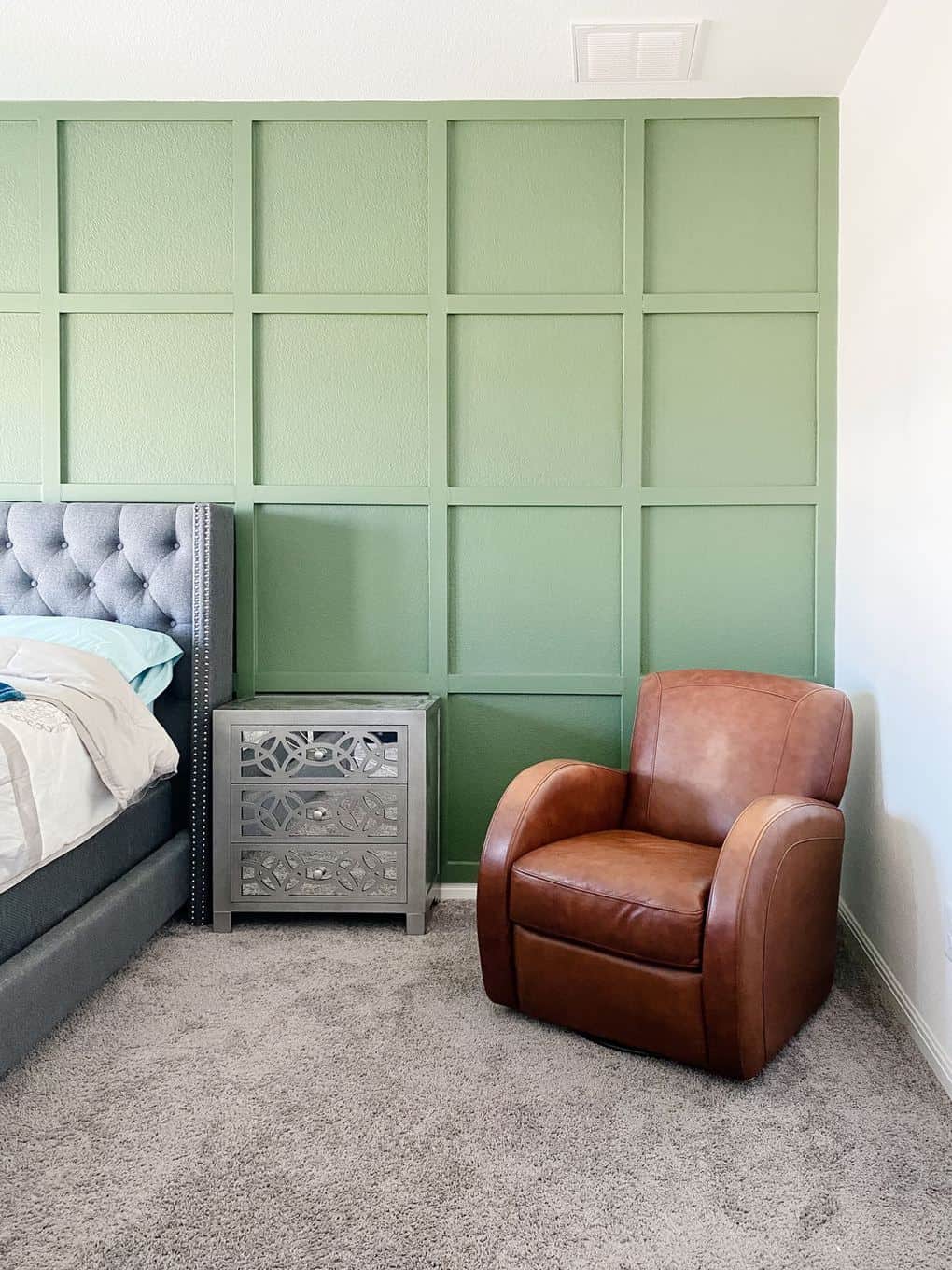 DIY Grid Accent Wall {Square Molding} - Love & Renovations