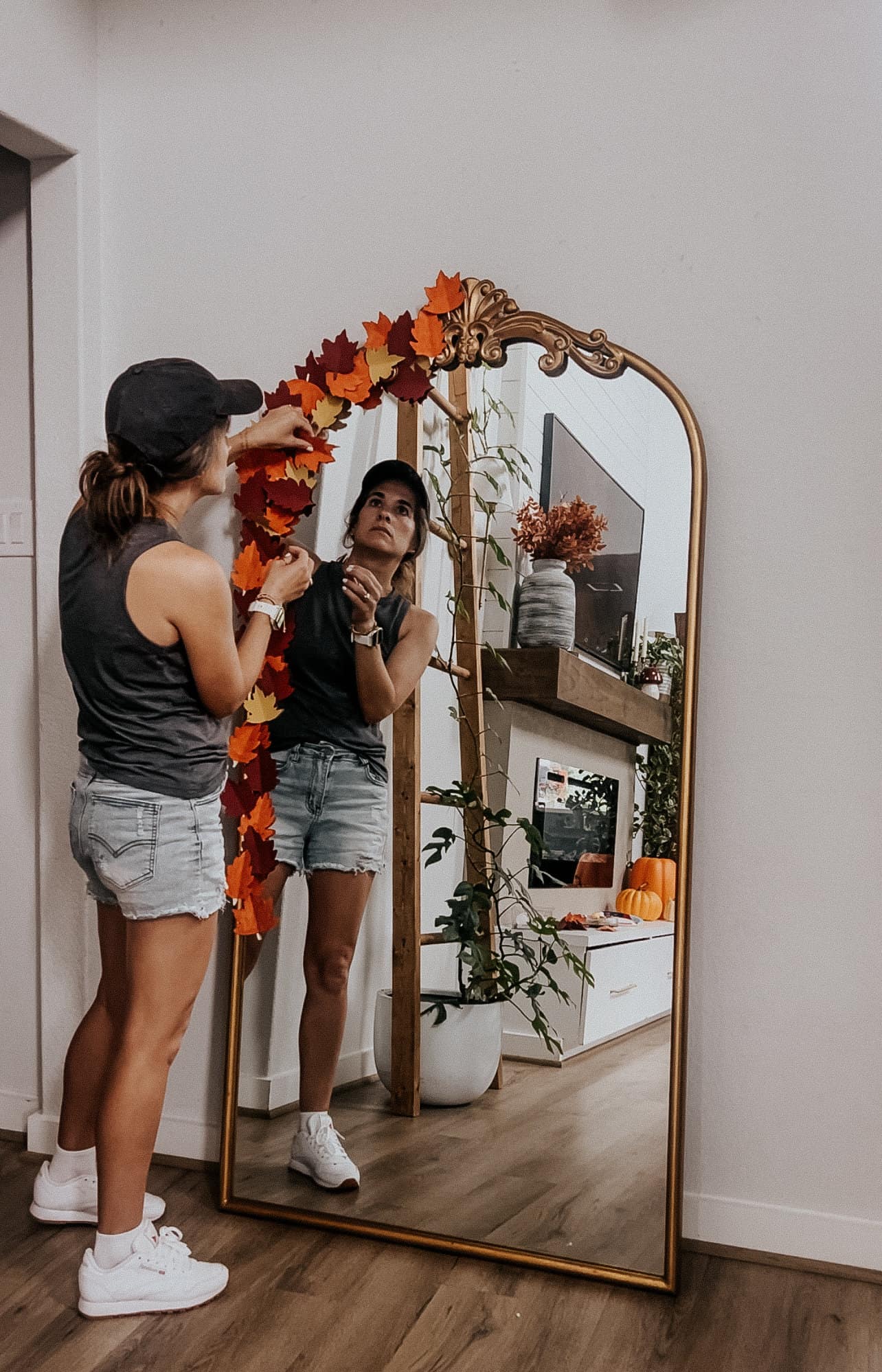 Decorating Our Floor Mirror For Fall – Love & Renovations